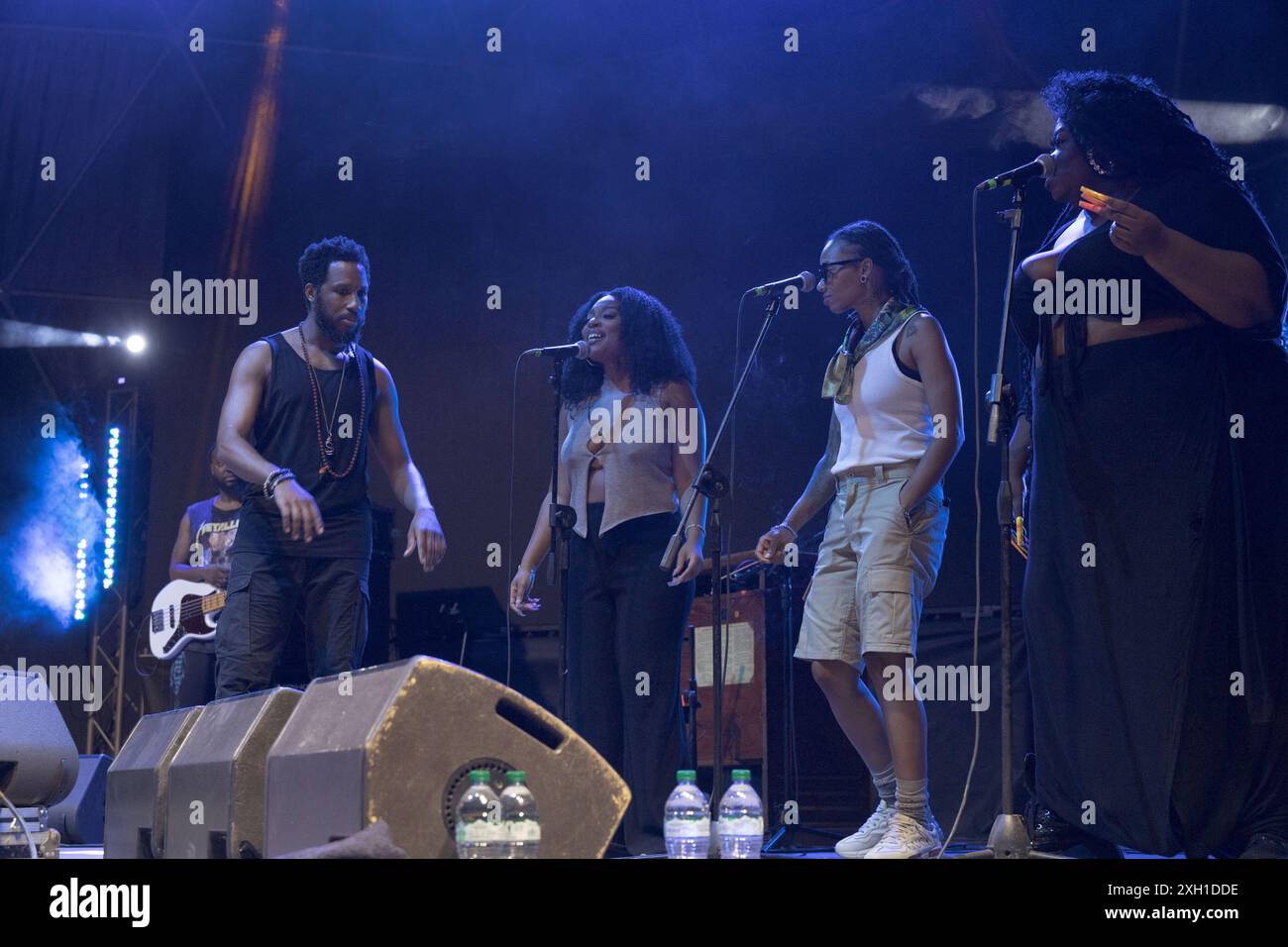 Cory Henry singing on stage during the Music for yo solul world tour ...