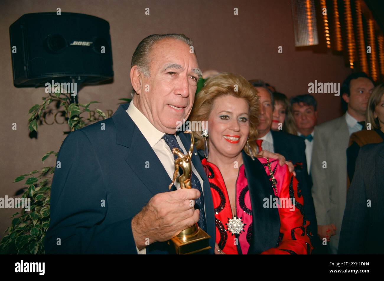 Anthony Quinn and his wife Jolanda Addolori at the Bruno Coquatrix and ...
