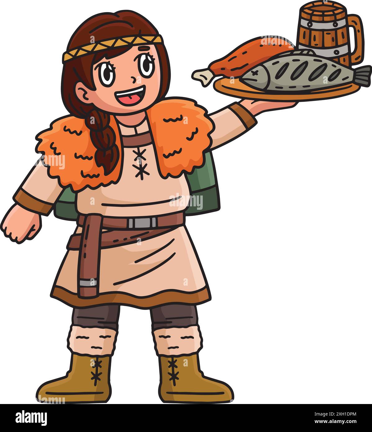 Viking Serving a Meal Cartoon Colored Clipart Stock Vector Image & Art ...