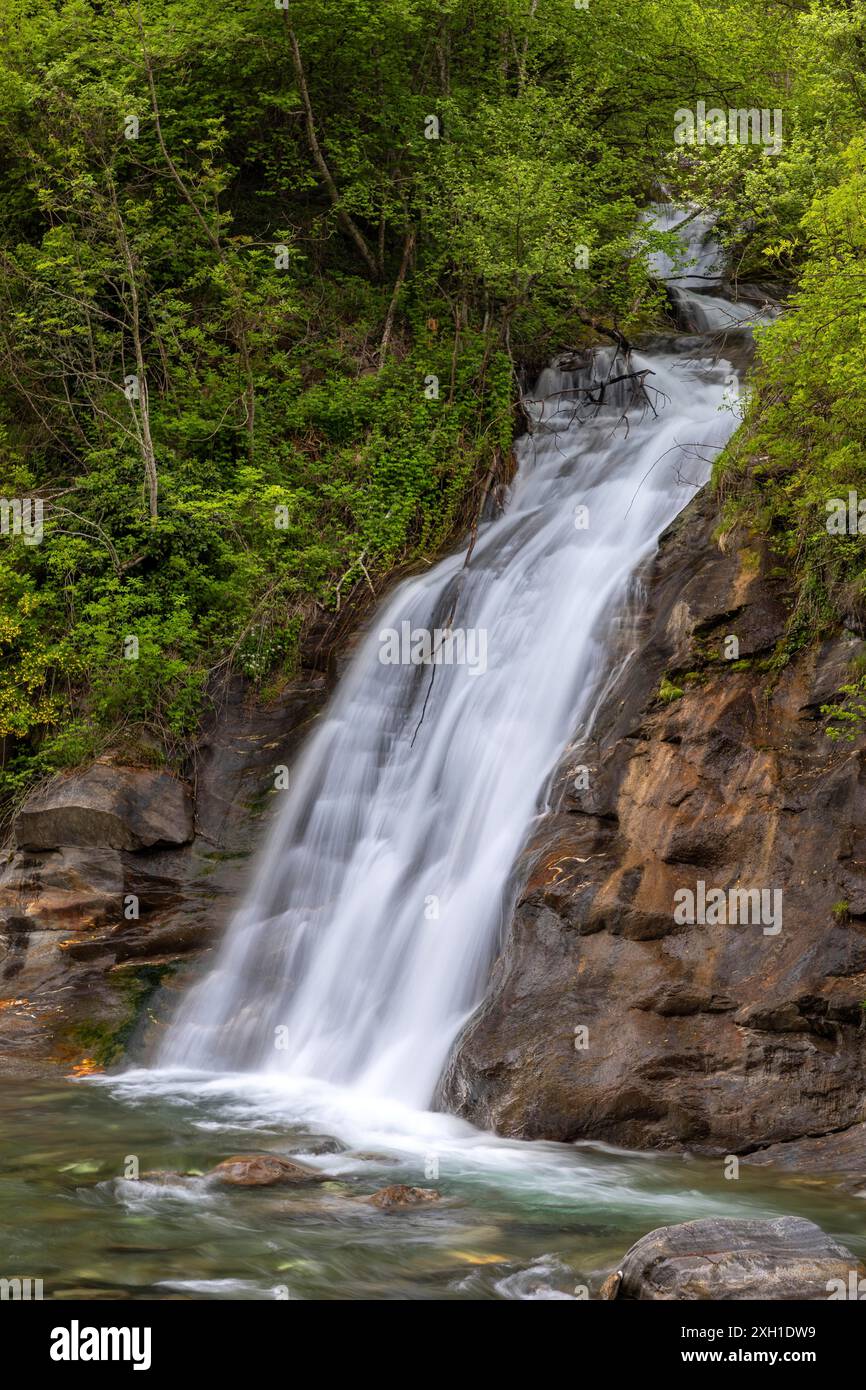 Small waterfall in the Passerschlucht gorge in the Passeier Valley ...