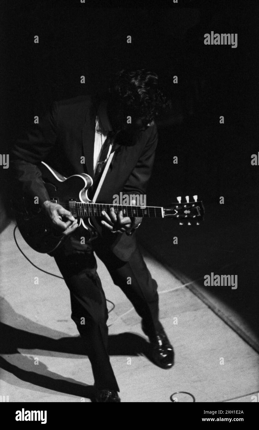 American singer and guitar player Chuck Berry during a concert at the ...