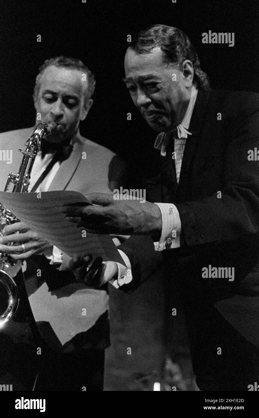 Duke Ellington and his orchestra on stage at the Théâtre Antique in ...