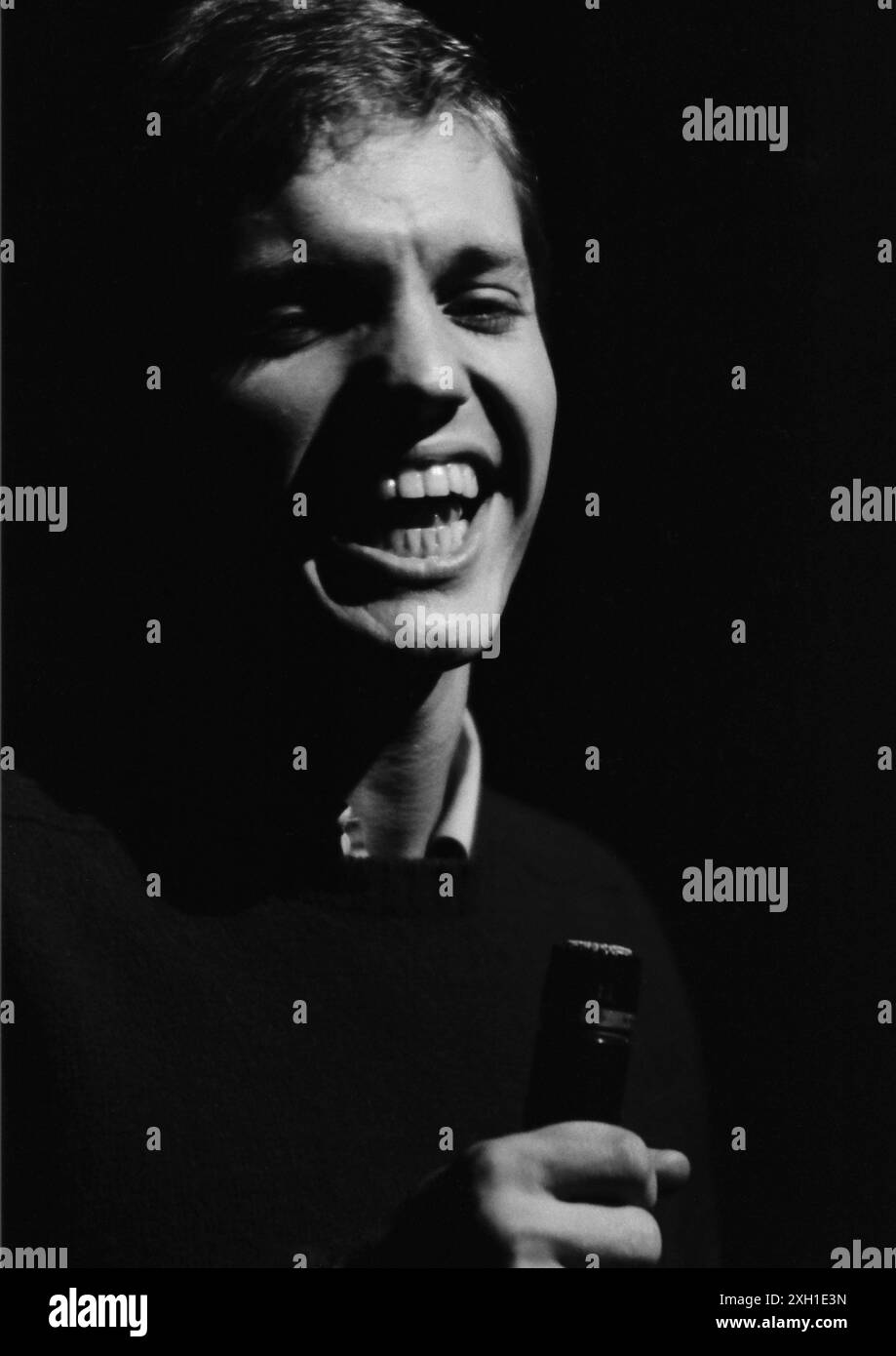 French singer Frank Alamo, on stage at the Olympia in Paris, 1964 Stock ...