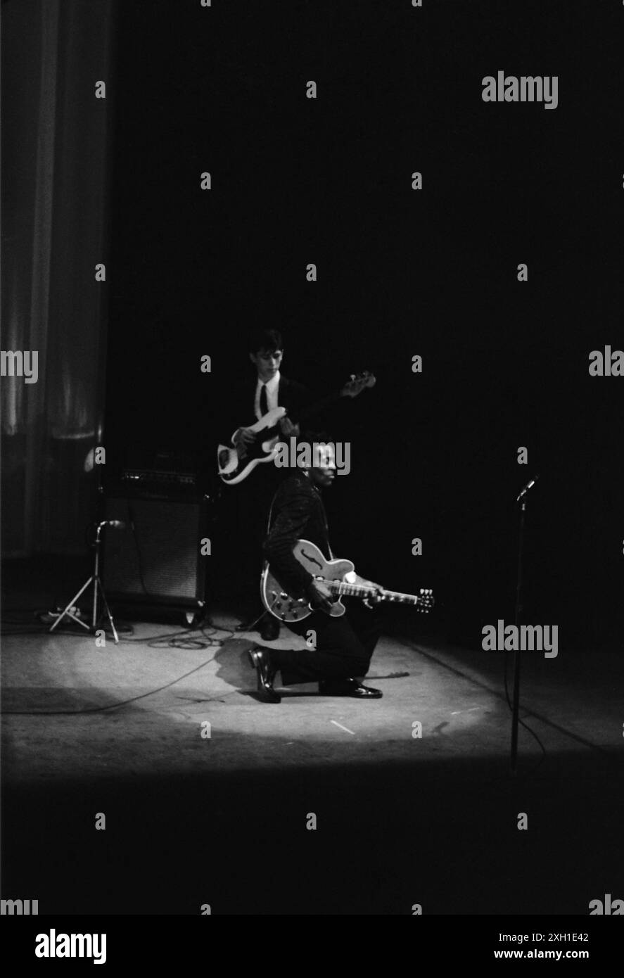 American singer and guitar player Chuck Berry during a concert at the ...