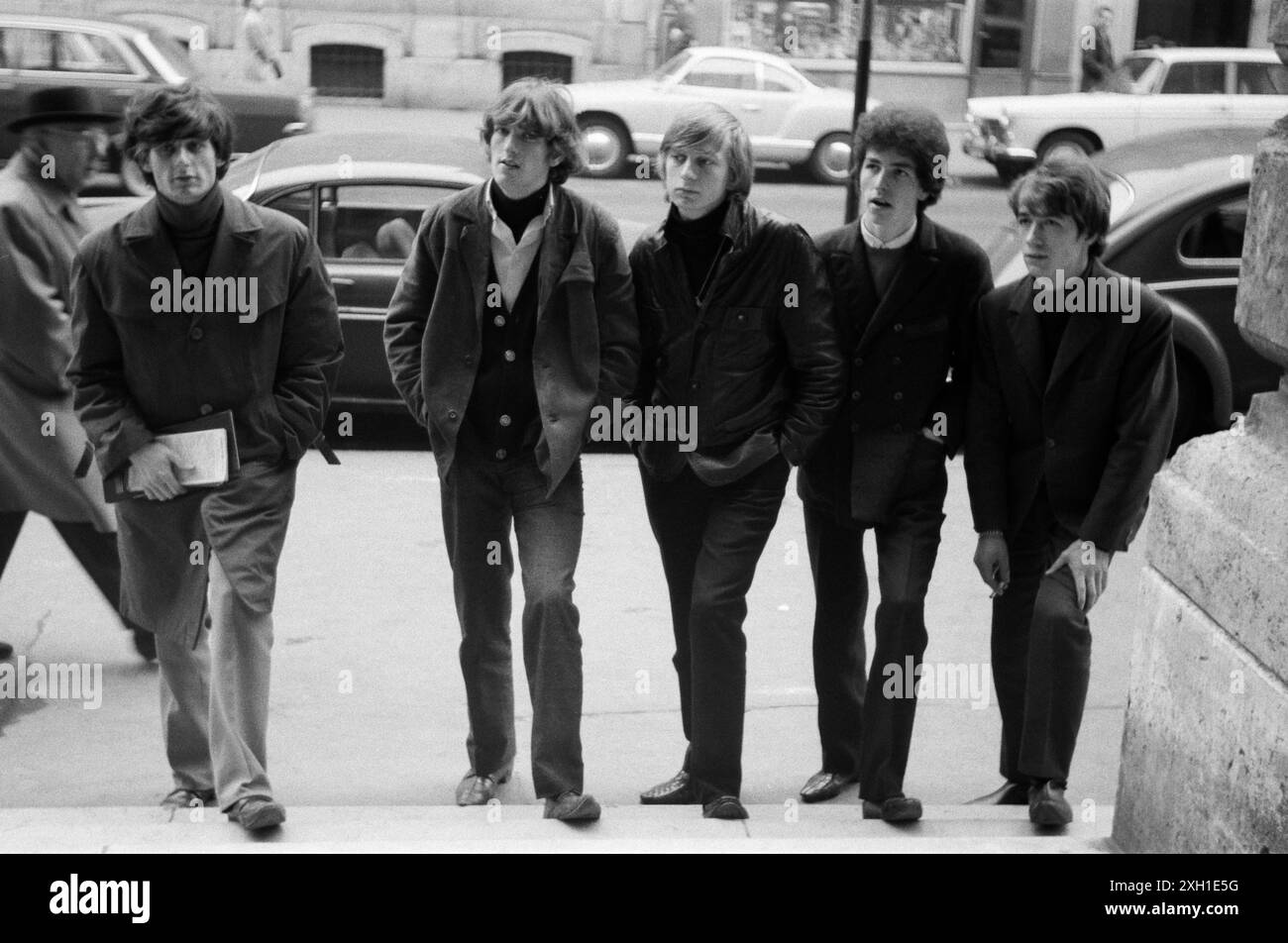 French rock band Les Tarés, 1964. From left to right : Jacques ...