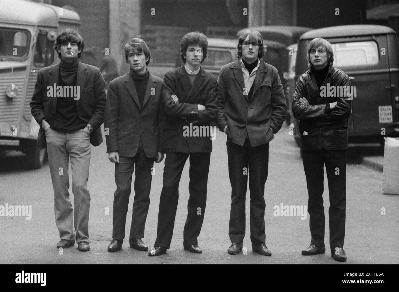 French rock band Les Tarés, 1964. From left to right : Jacques ...
