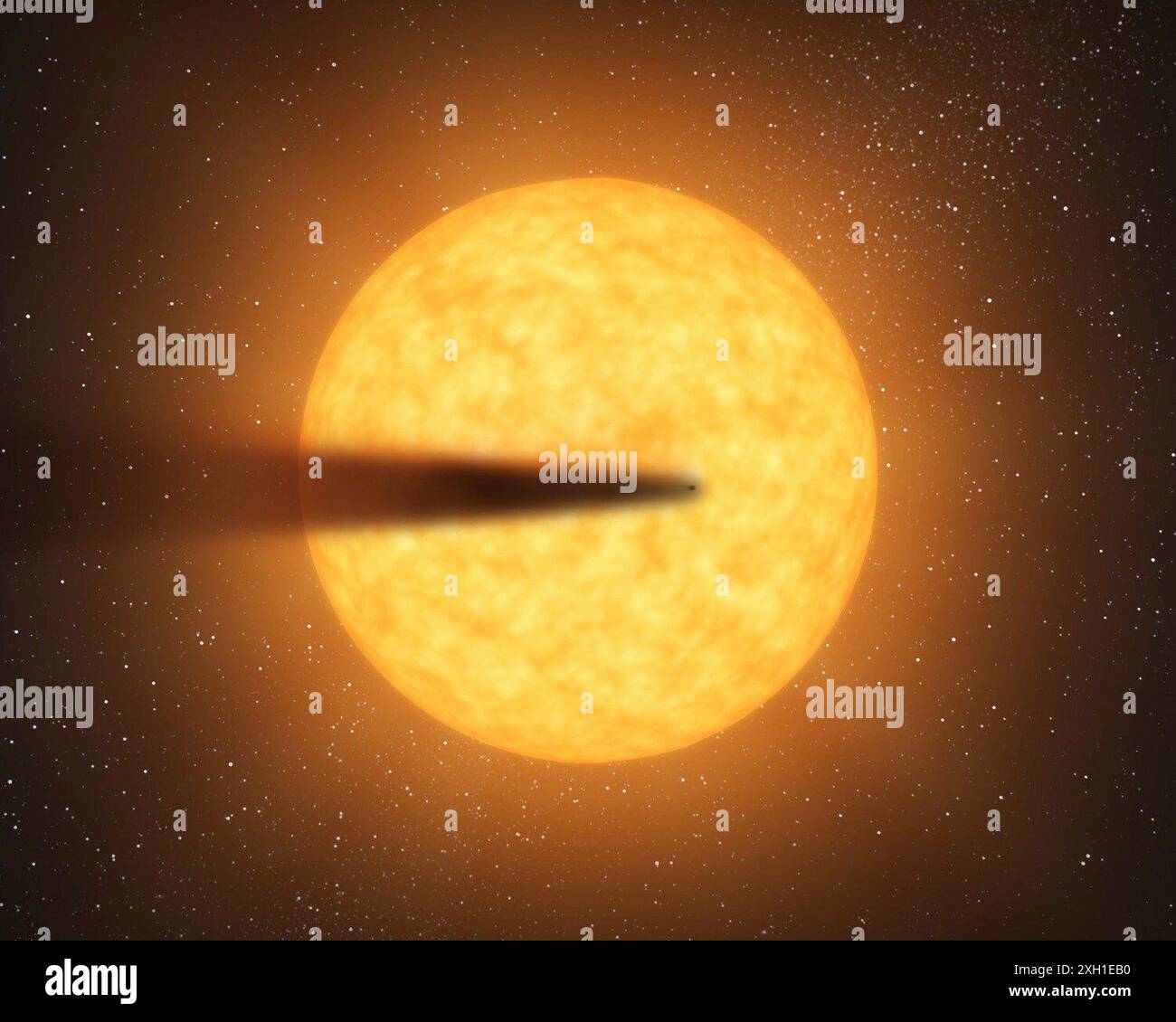 This artist's concept depicts a comet-like tail of a possible ...