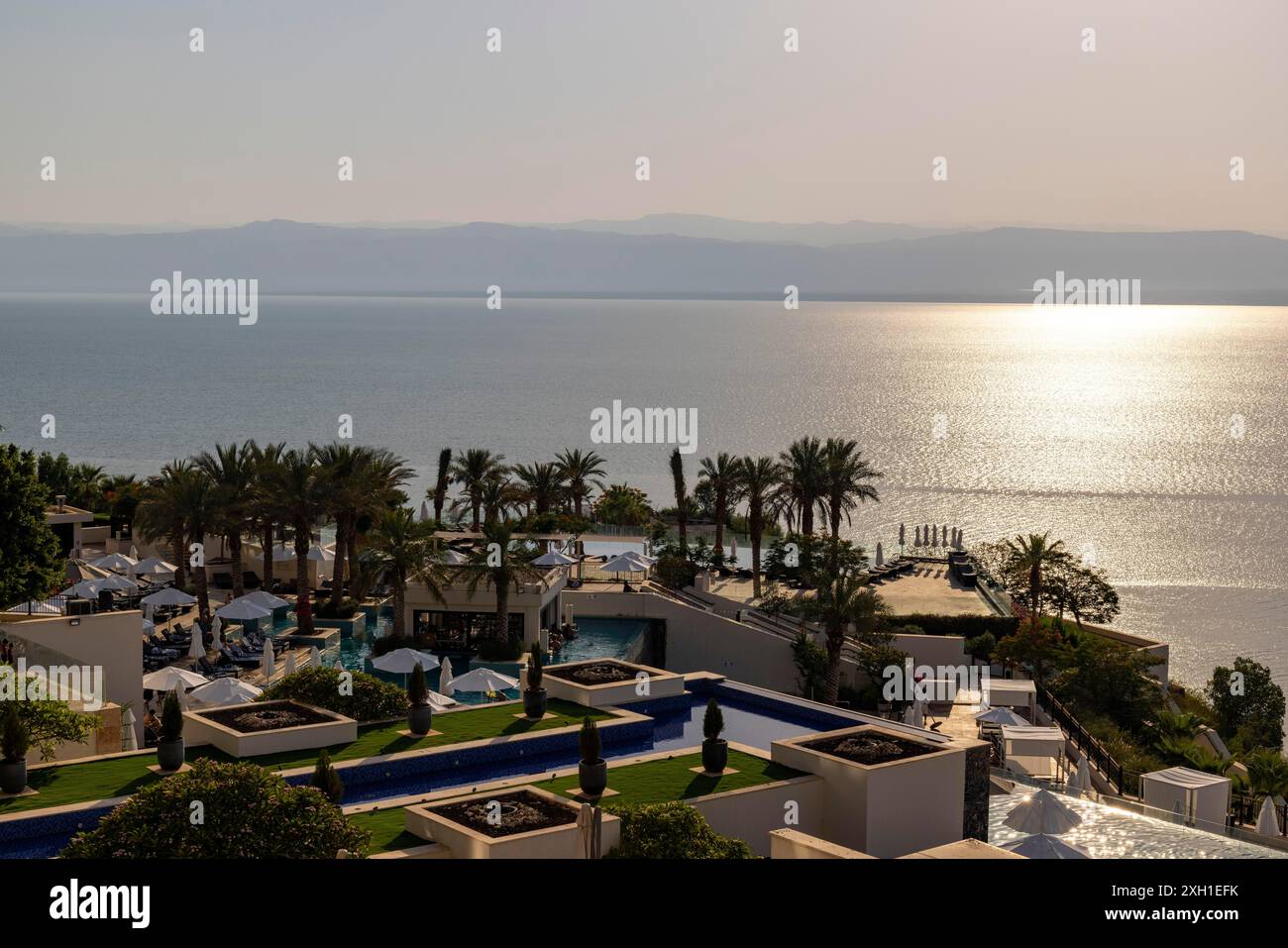 View of the Corniche from the Hilton Dead Sea Resort, coastal section ...
