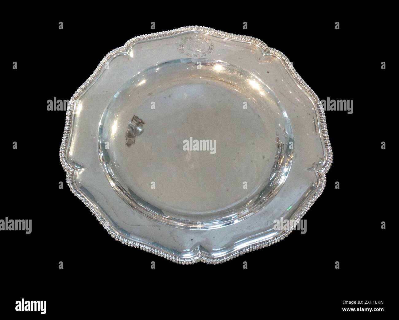 English silver dinner plate, 18th Century Stock Photo - Alamy
