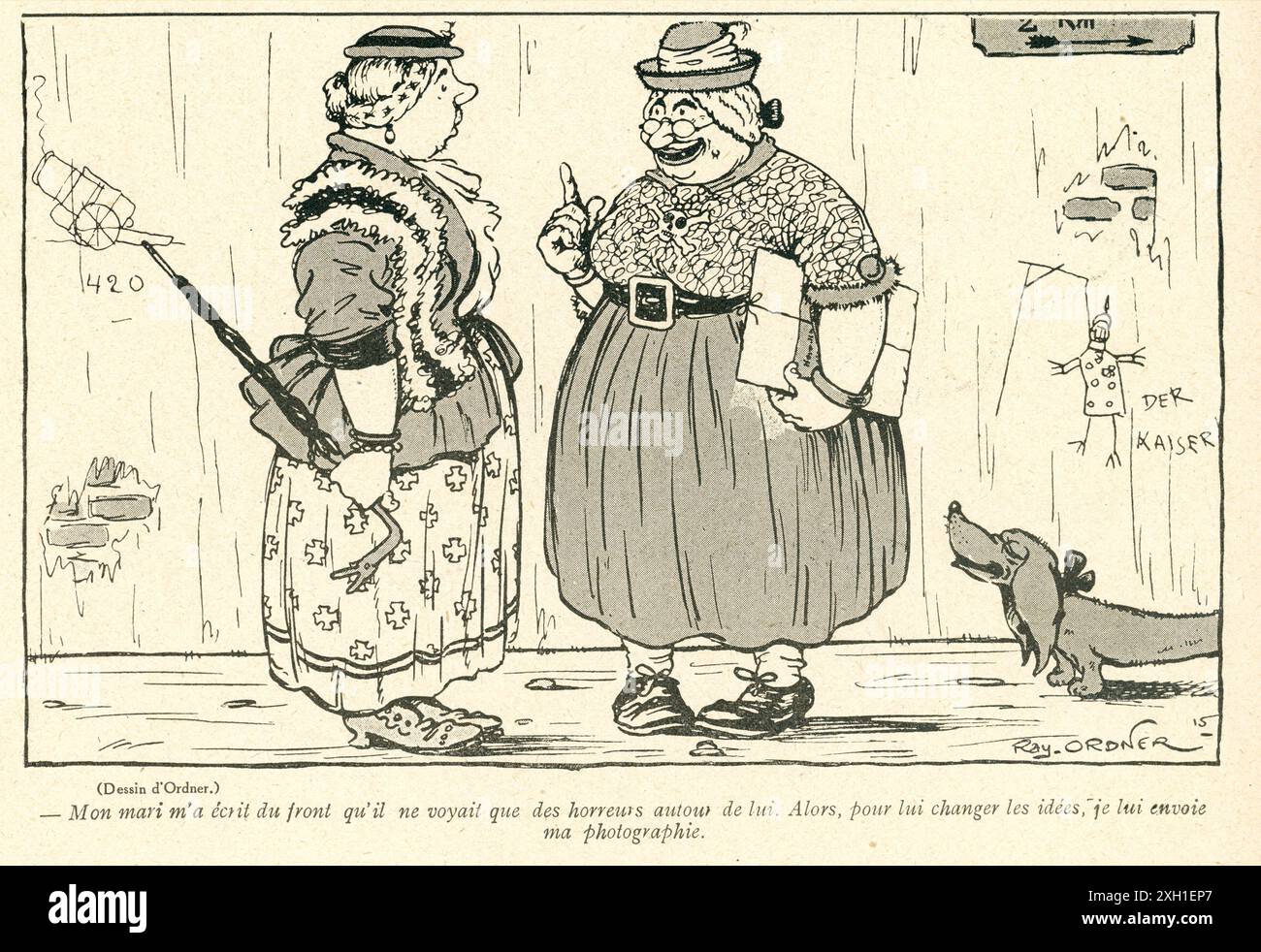 Drawing by Ray Ordner published in the French satirical weekly magazine ...