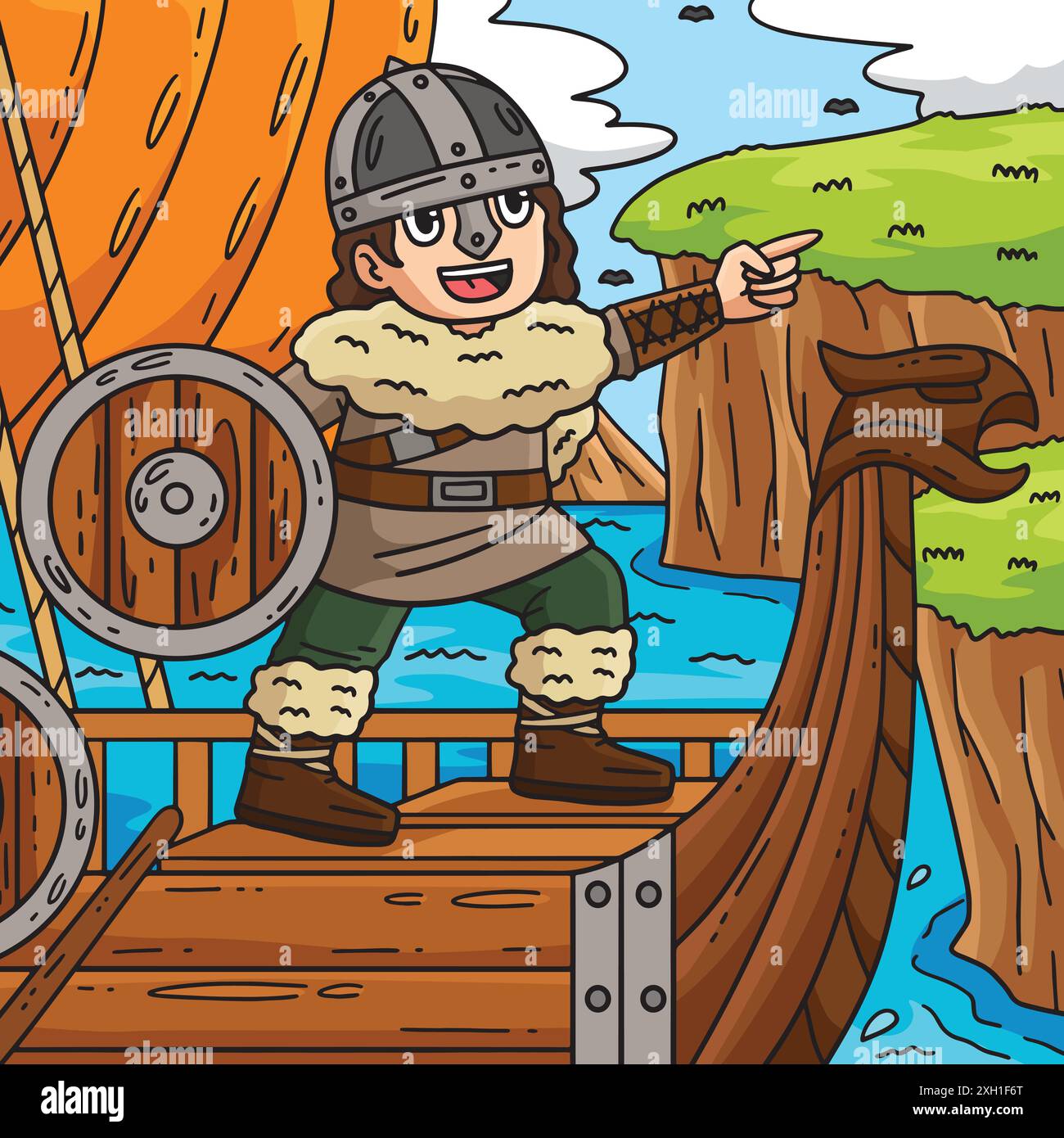 Viking Navigating Colored Cartoon Illustration Stock Vector Image & Art ... Viking Navigating Colored Cartoon Illustration Stock Vector Image & Art ...