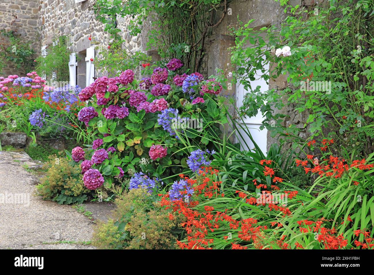 France, Manche, Gréville-Hague, the hamlet of Gruchy, with the house ...