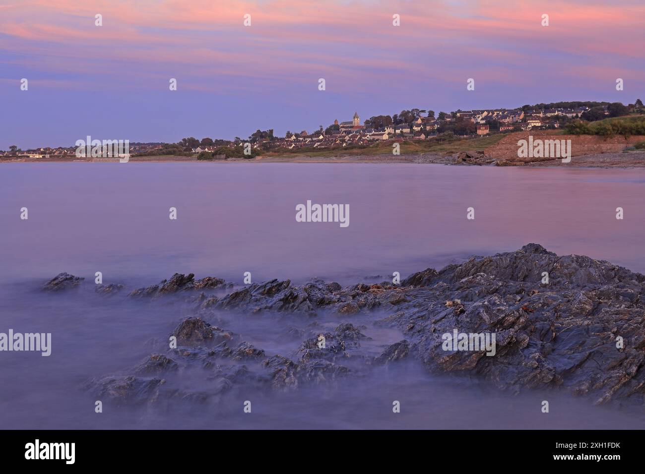 France, Manche, Querqueville, sunset from the seaside Stock Photo - Alamy