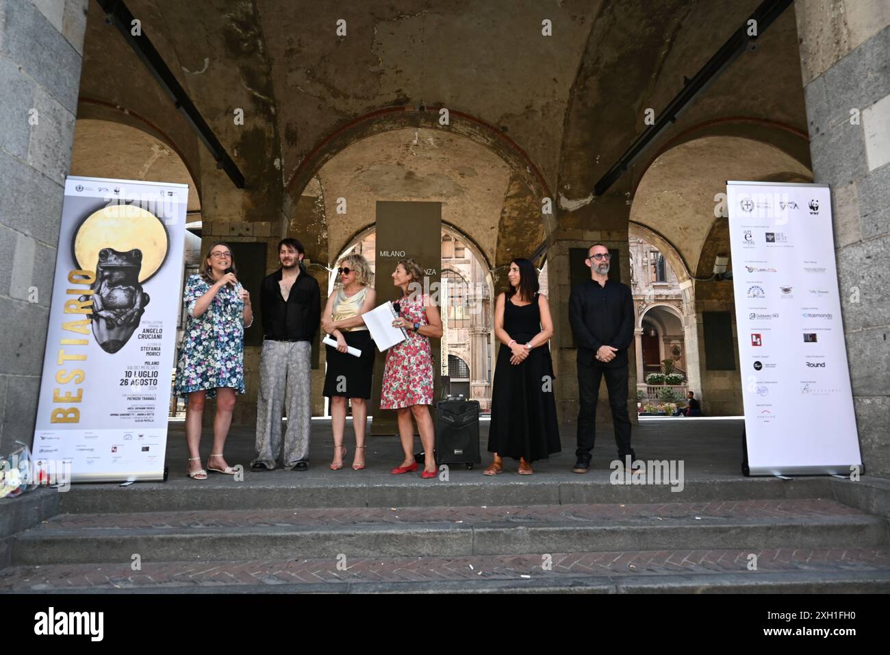 Milan, Italy 10/07/2024, BESTIARIO inauguration of the artistic ...