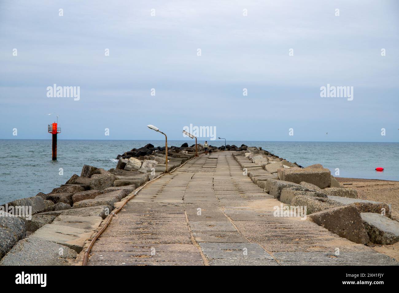 Stone pier in the North Sea in Denmark Stock Photo - Alamy