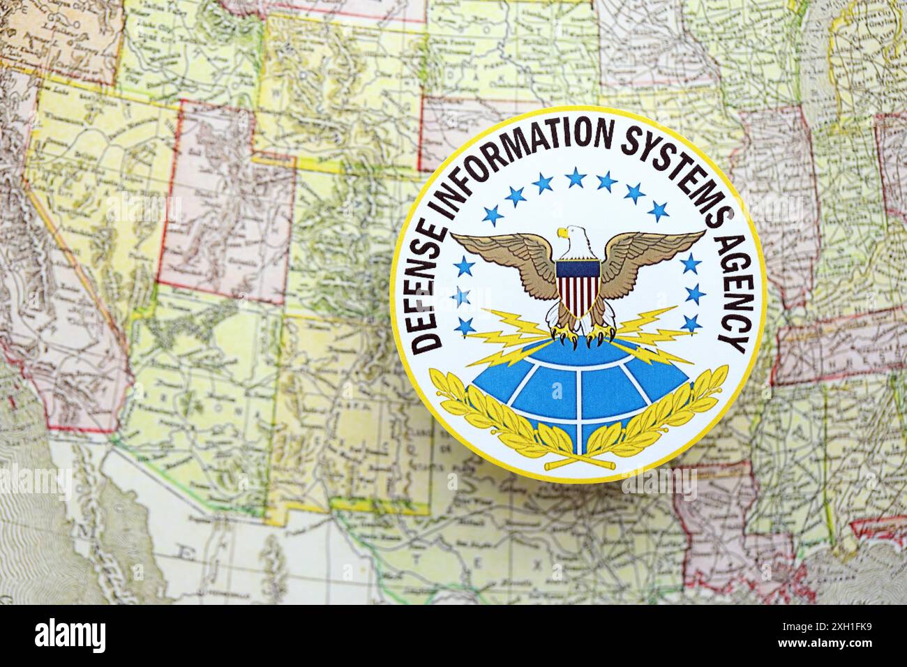 KYIV, UKRAINE - JUNE 26, 2024 Defense Information Systems Agency coat ...