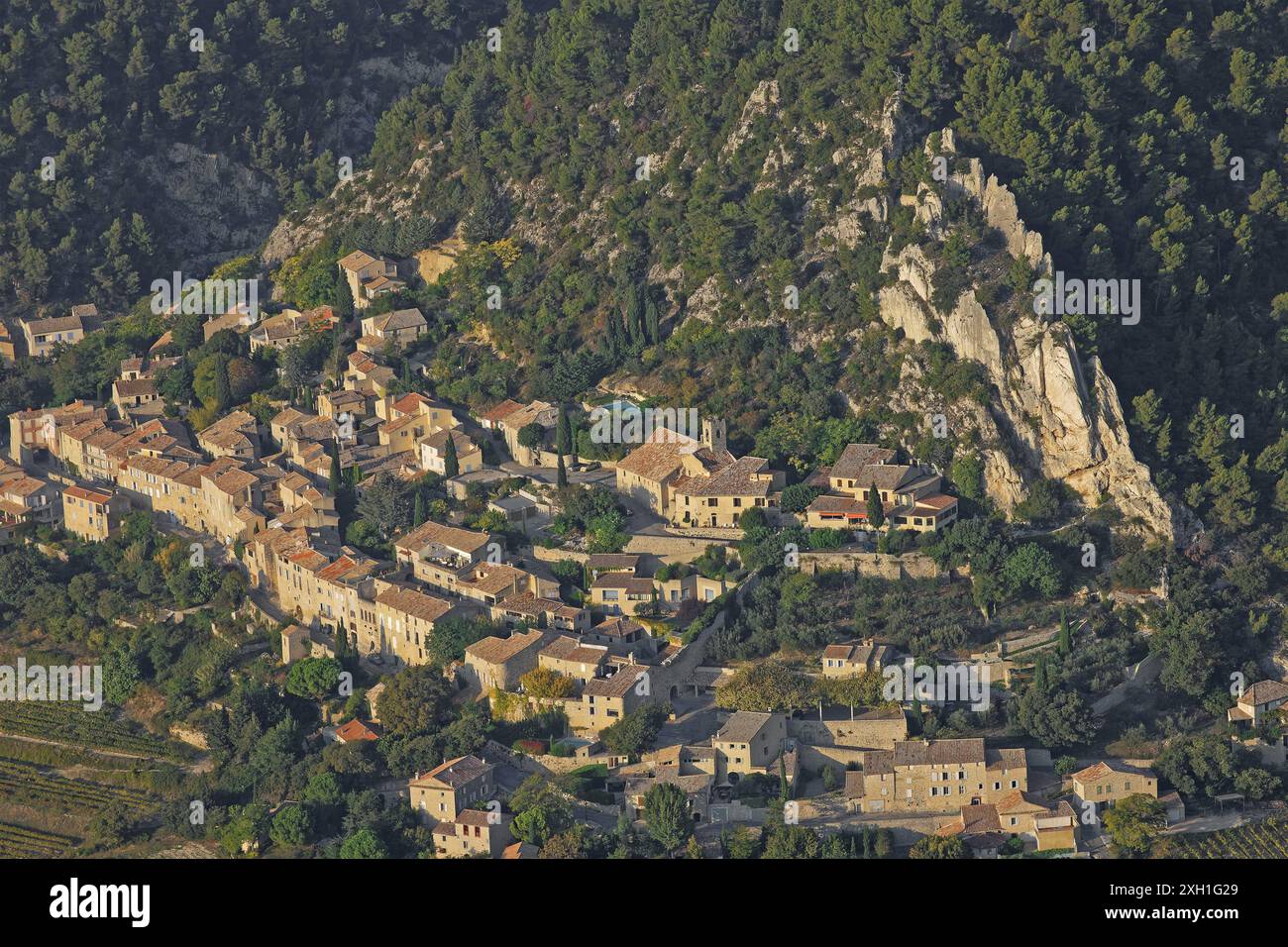 France, Vaucluse department, Séguret, village labelled "Most beautiful ...