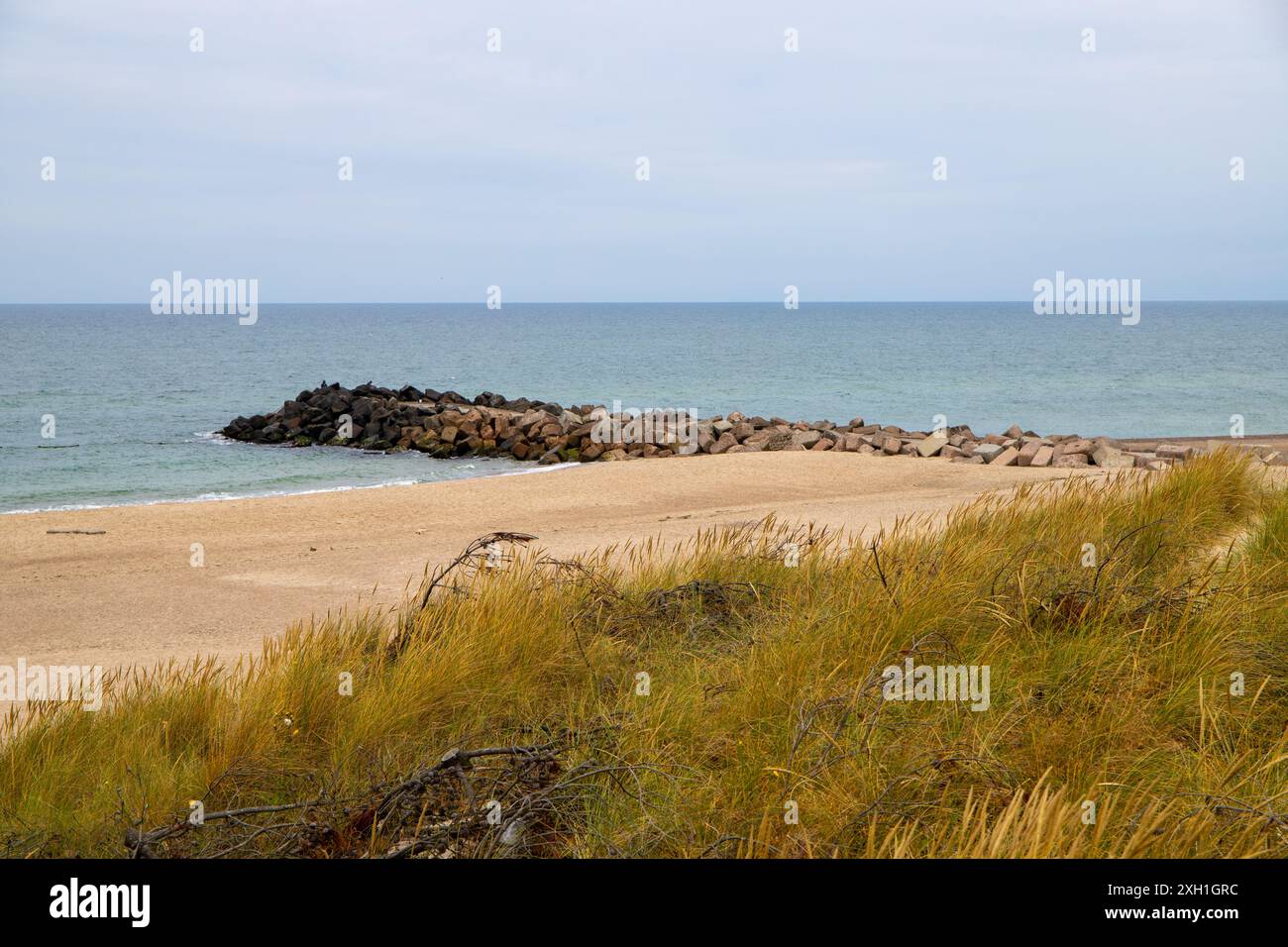 Stone pier in the North Sea in Denmark Stock Photo - Alamy