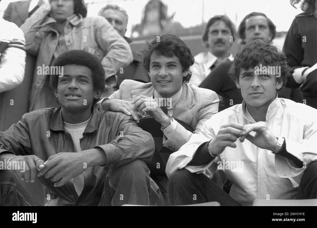 Yannick Noah, Patrick Proisy and Pascal Portes French Open, 27 May 1979 ...