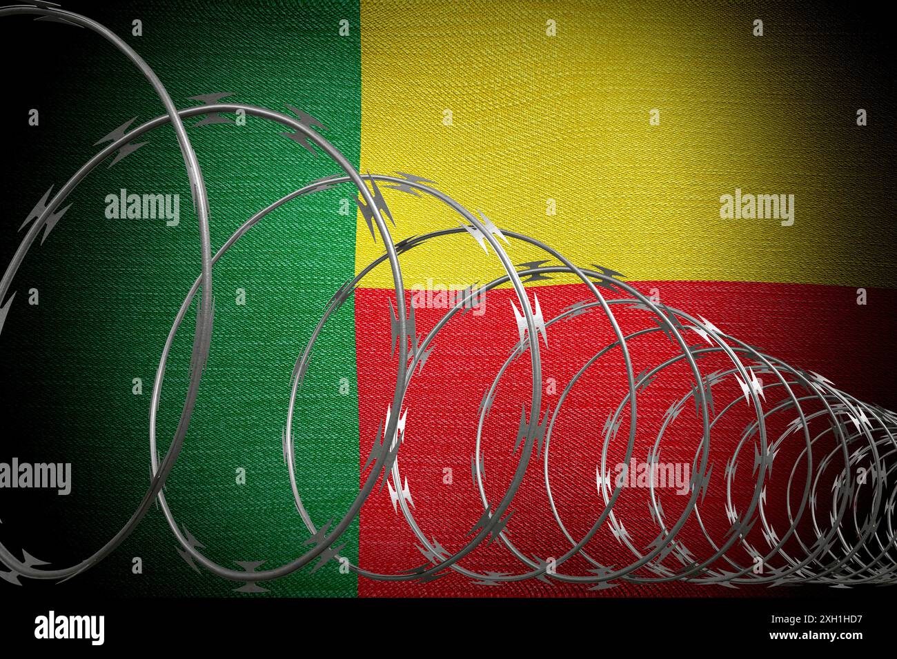 National flag and barbed wire - 3D illustration Stock Photo - Alamy