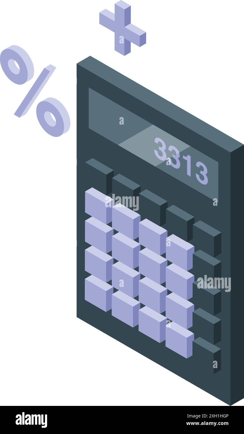 Modern calculator showing percentage sign and plus sign, calculating ...