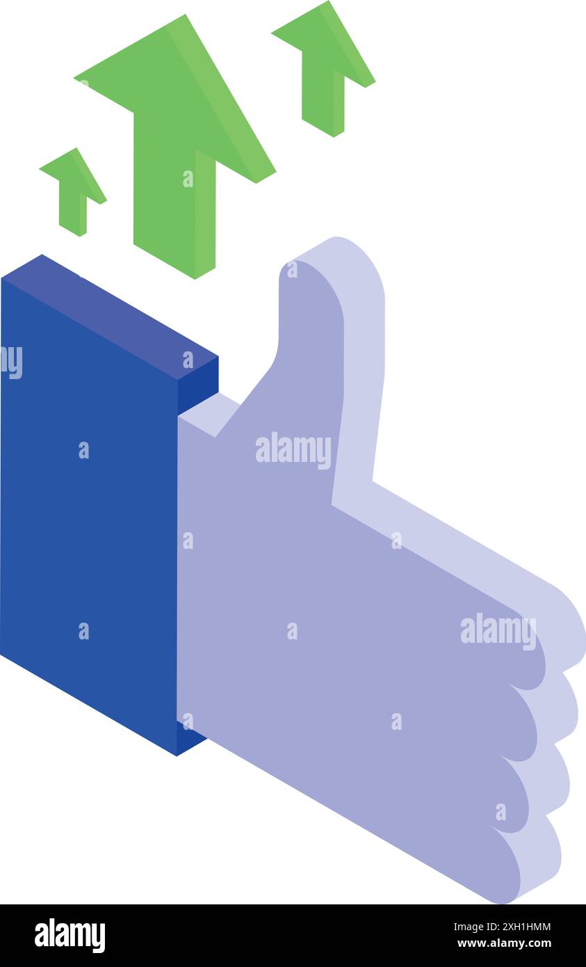 Hand giving a thumbs up with green arrows growing upward, symbolizing ...