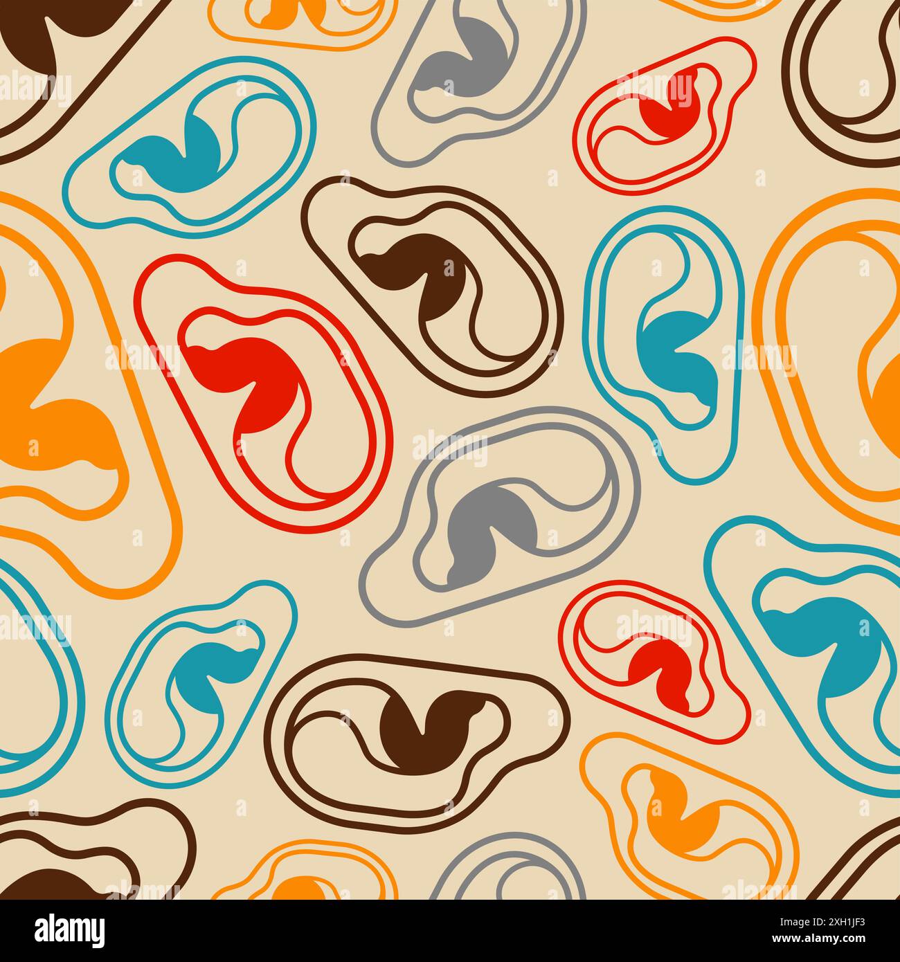 Human Ear pattern seamless. Ears background Stock Vector Image & Art ...