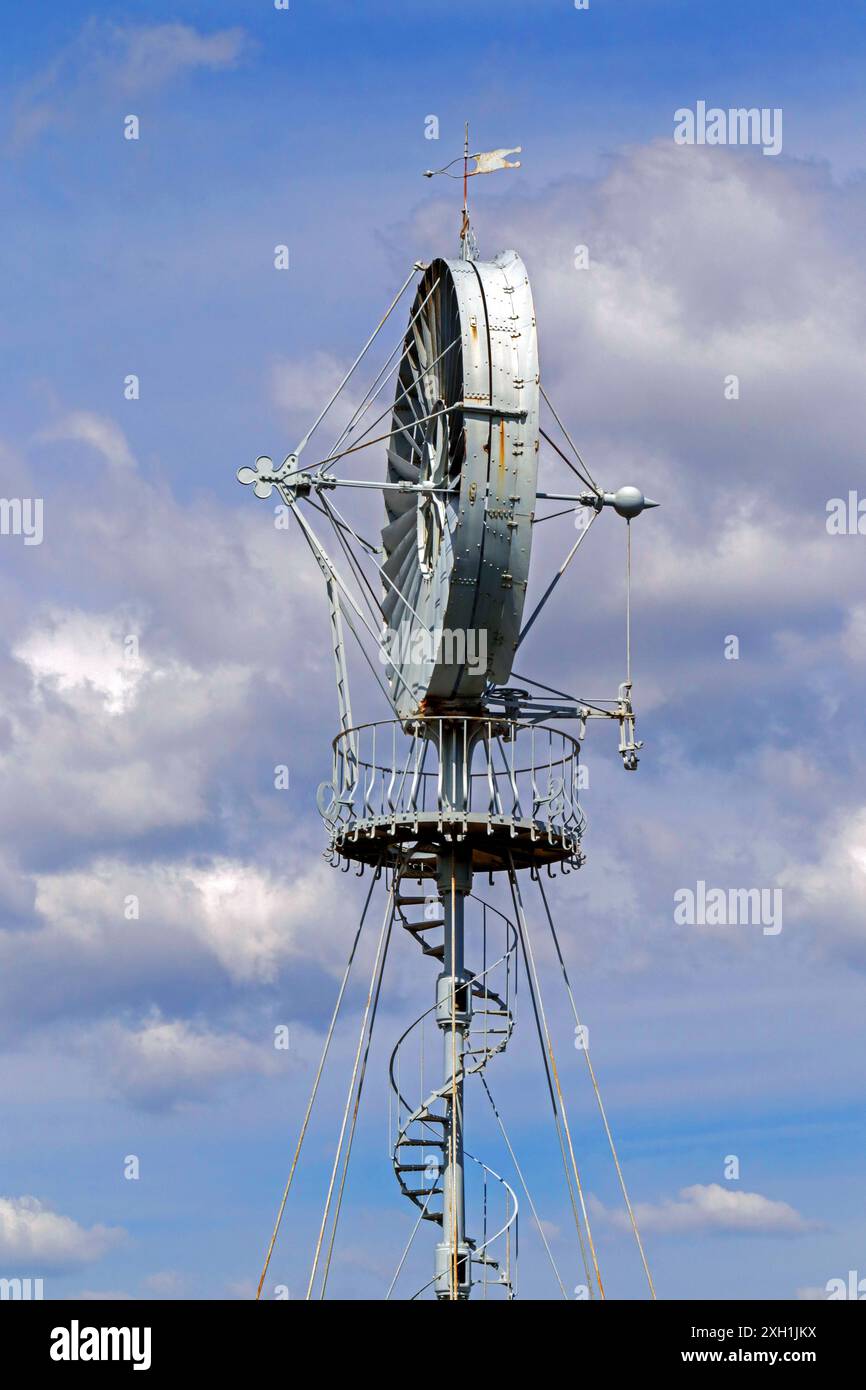 The Bollee wind turbine located near the Chateau de Roueïre in Quarante ...