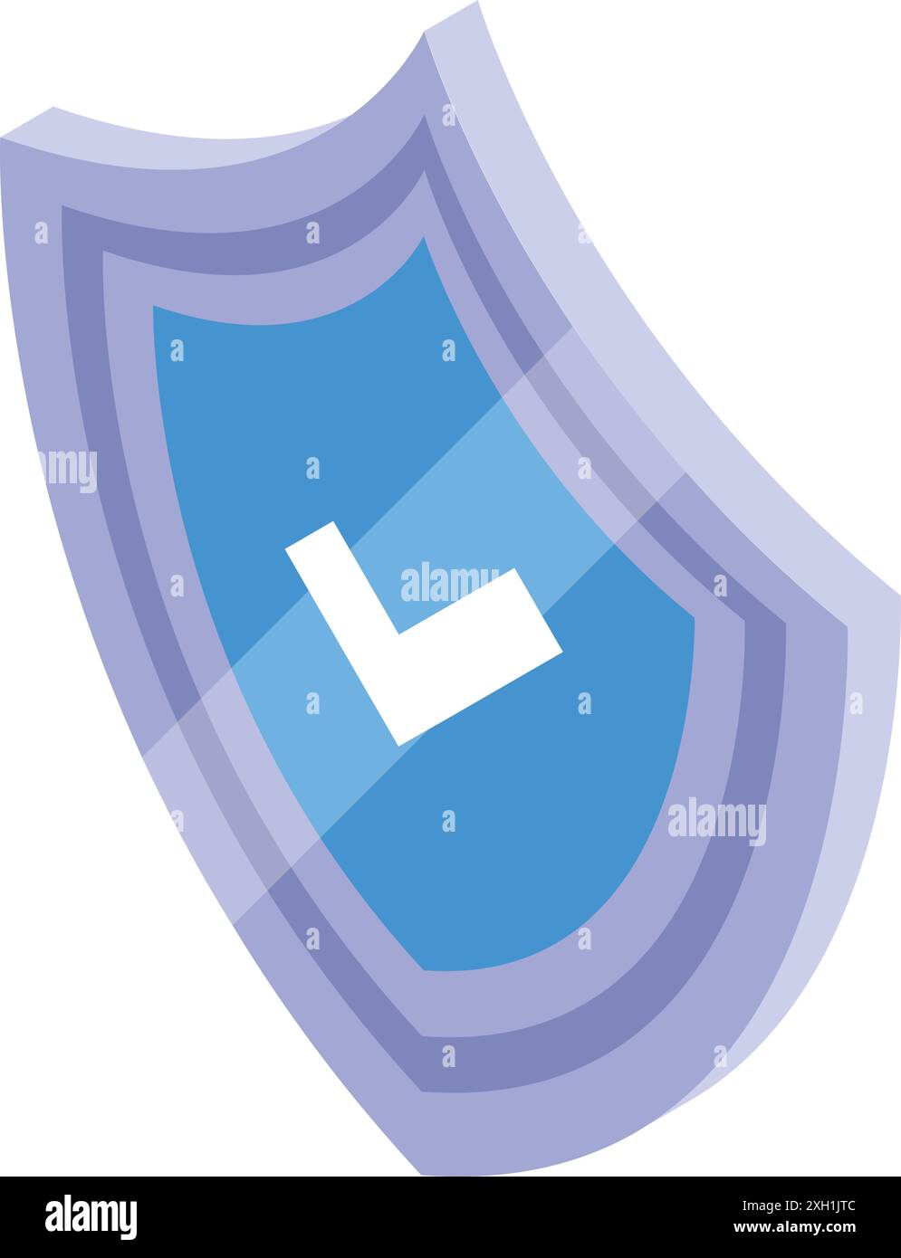 Blue shield with a check mark is providing security and safety Stock ...