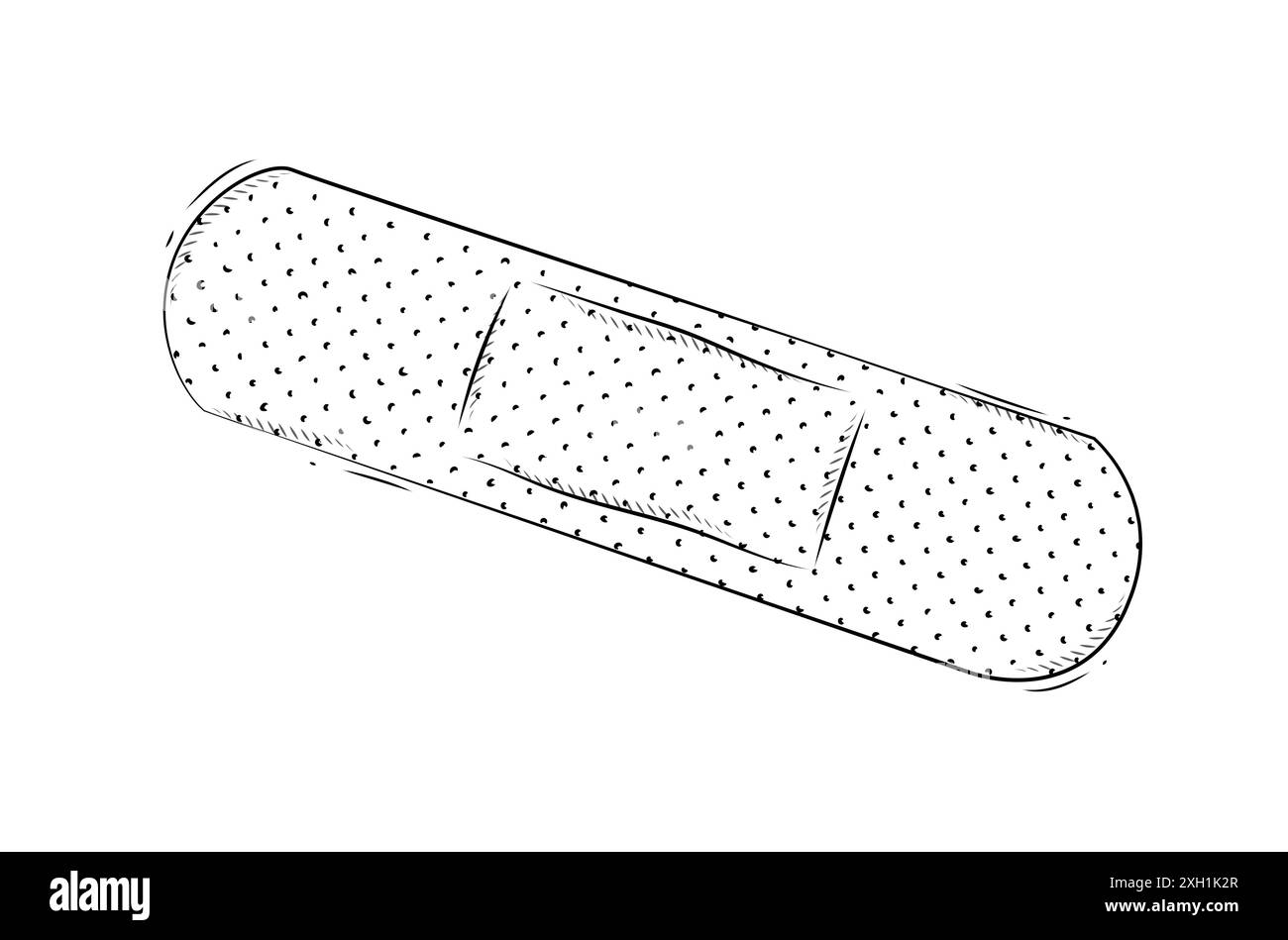 Plaster for medical purposes drawing in graphic style on white ...