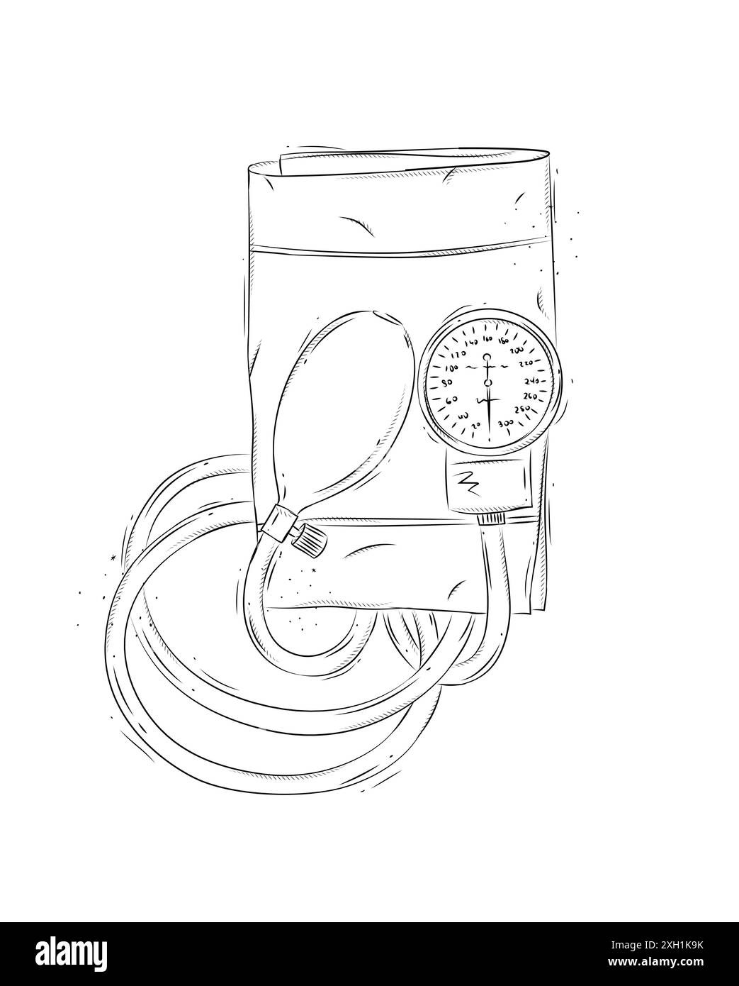 Pressure measurement tool for medical purposes drawing in graphic style ...