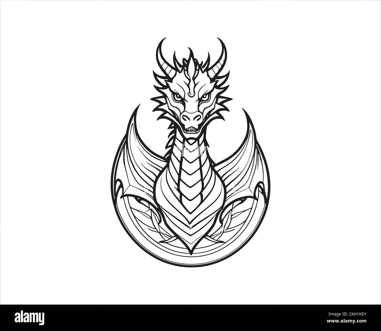 Dragon logo design Black and White Stock Photos & Images - Alamy