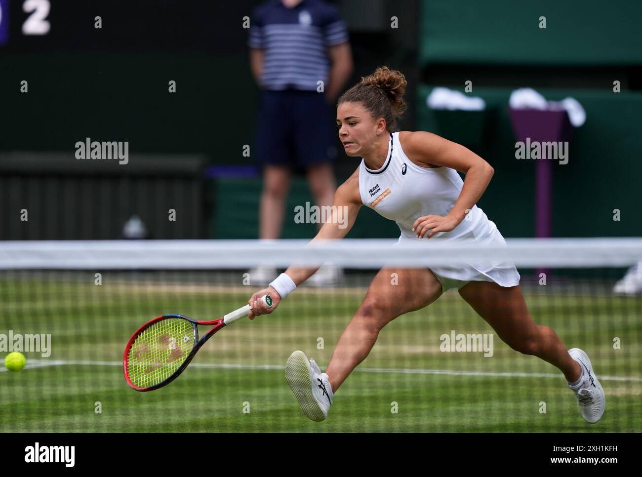 Jasmine Paolini in action against Donna Vekic on day eleven of the 2024 ...