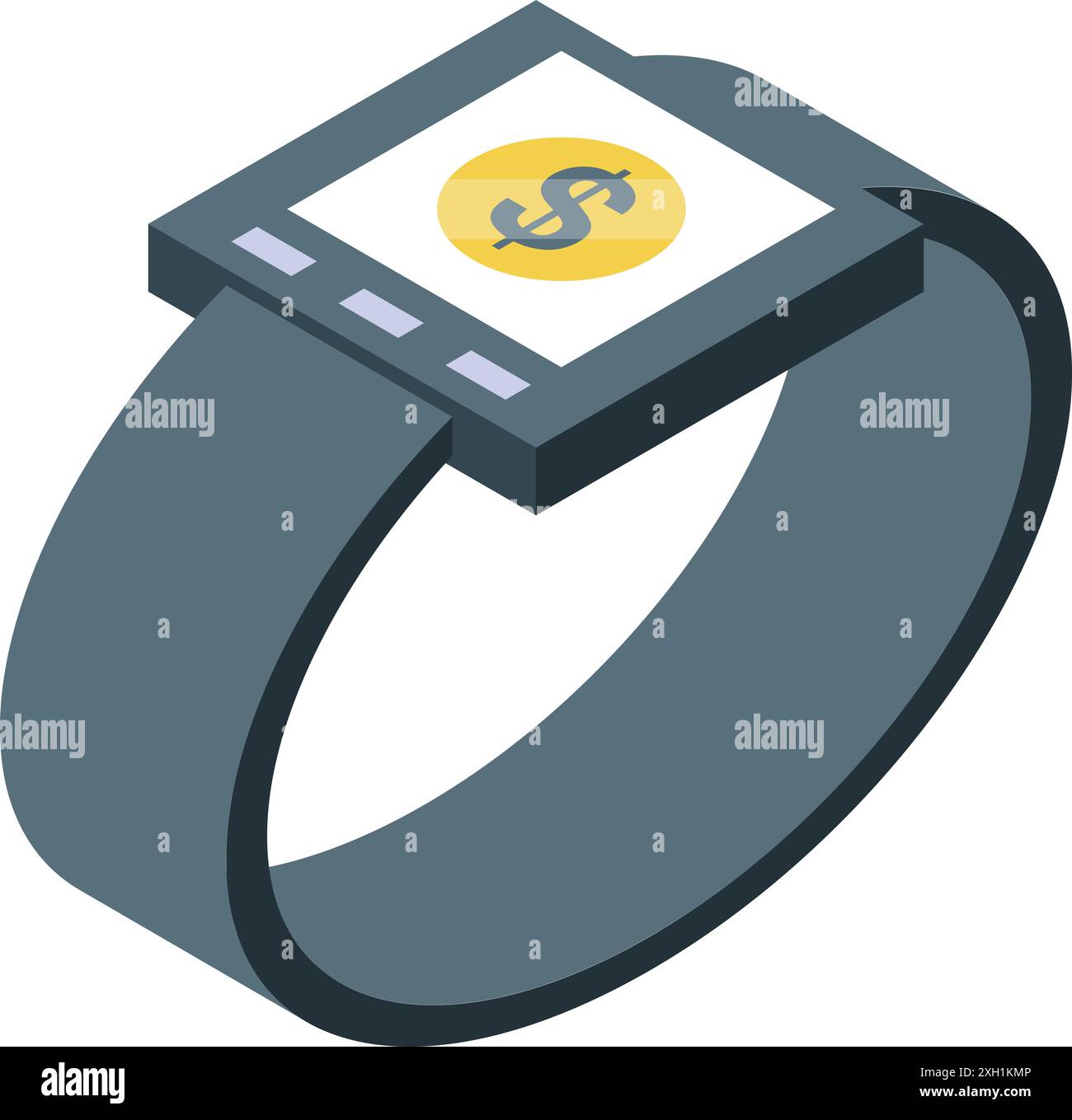 Smartwatch is displaying a dollar sign, representing the growing trend ...