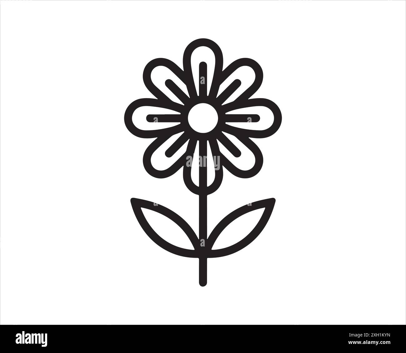 Line Art Flower Logo Design Icon Symbol Vector Illustration Stock ...
