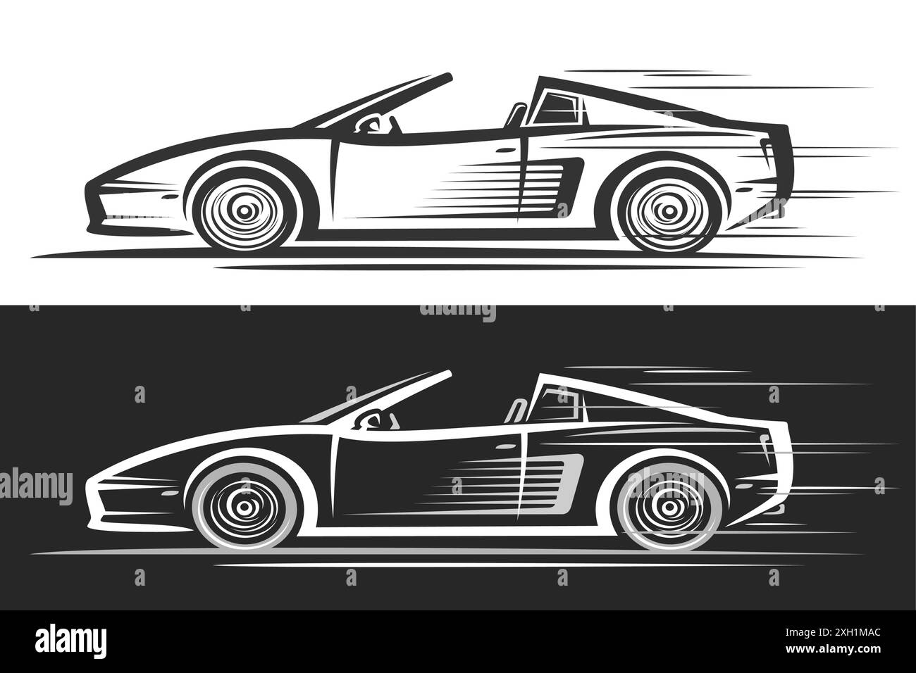 Vector logo for Sport Car, horizontal automotive banners with simple ...