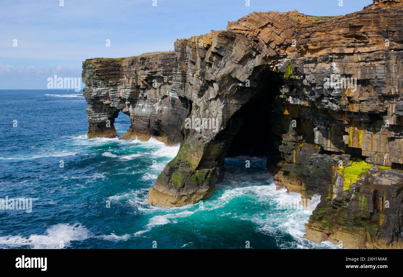 Sea arches on Rousay, Orkney Islands Stock Photo - Alamy