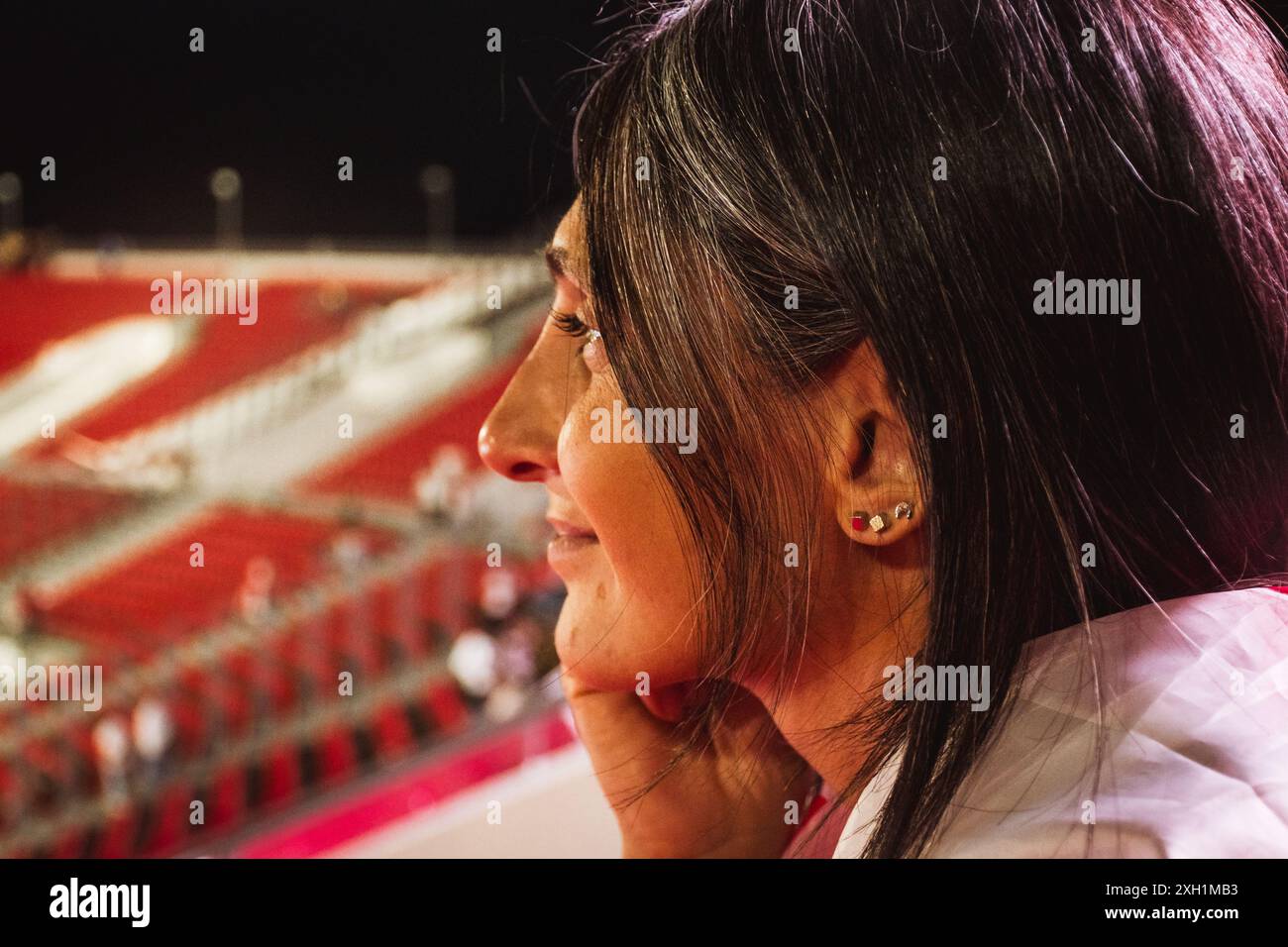 Tbilisi, Georgia - 20th june, 2024: georgian woman football fan excited ...