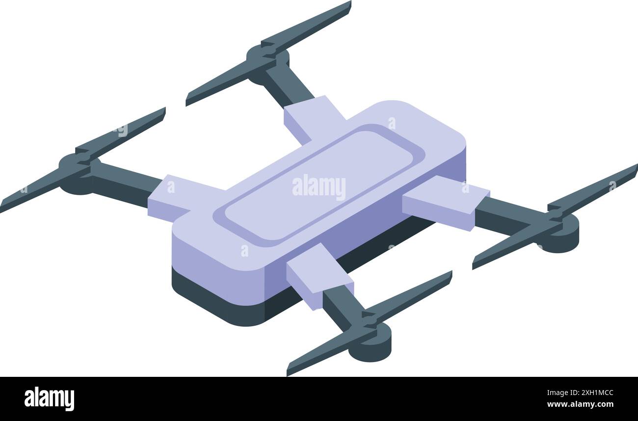 Modern drone with four propellers is flying, offering a glimpse into ...
