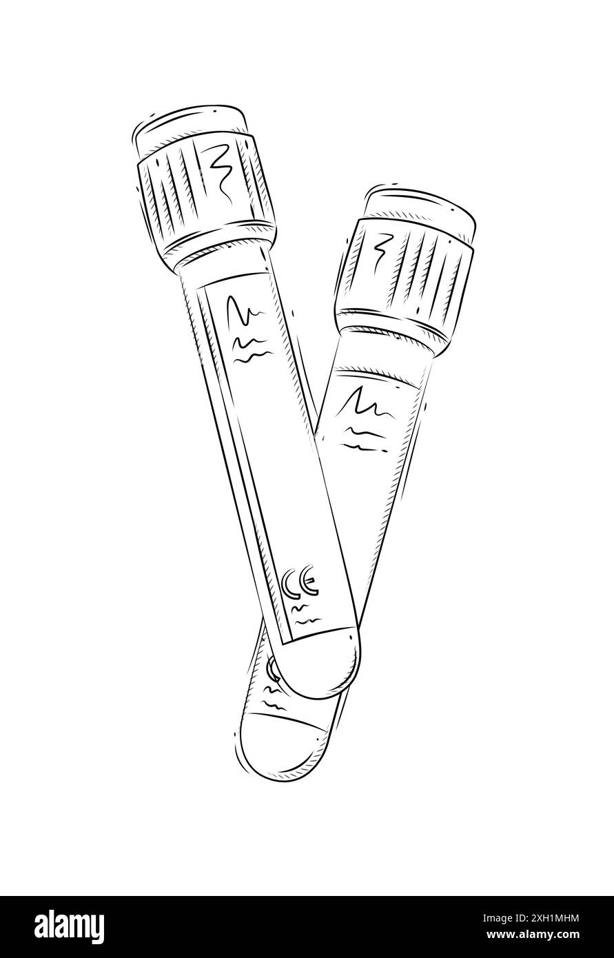 Science test tube drawing Black and White Stock Photos & Images - Alamy