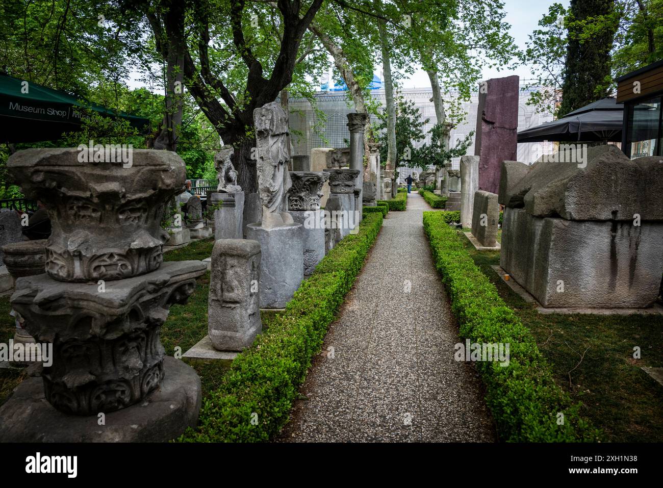 Ancient statues in the garden of the Archaeological Museum, Istanbul ...