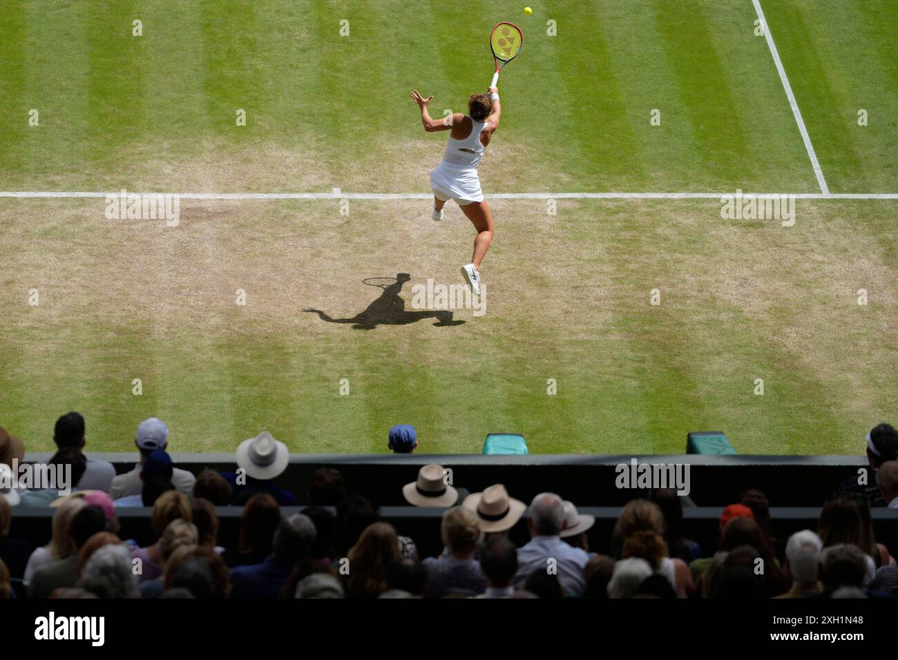 Jasmine Paolini of Italy plays a forehand return to Donna Vekic of ...