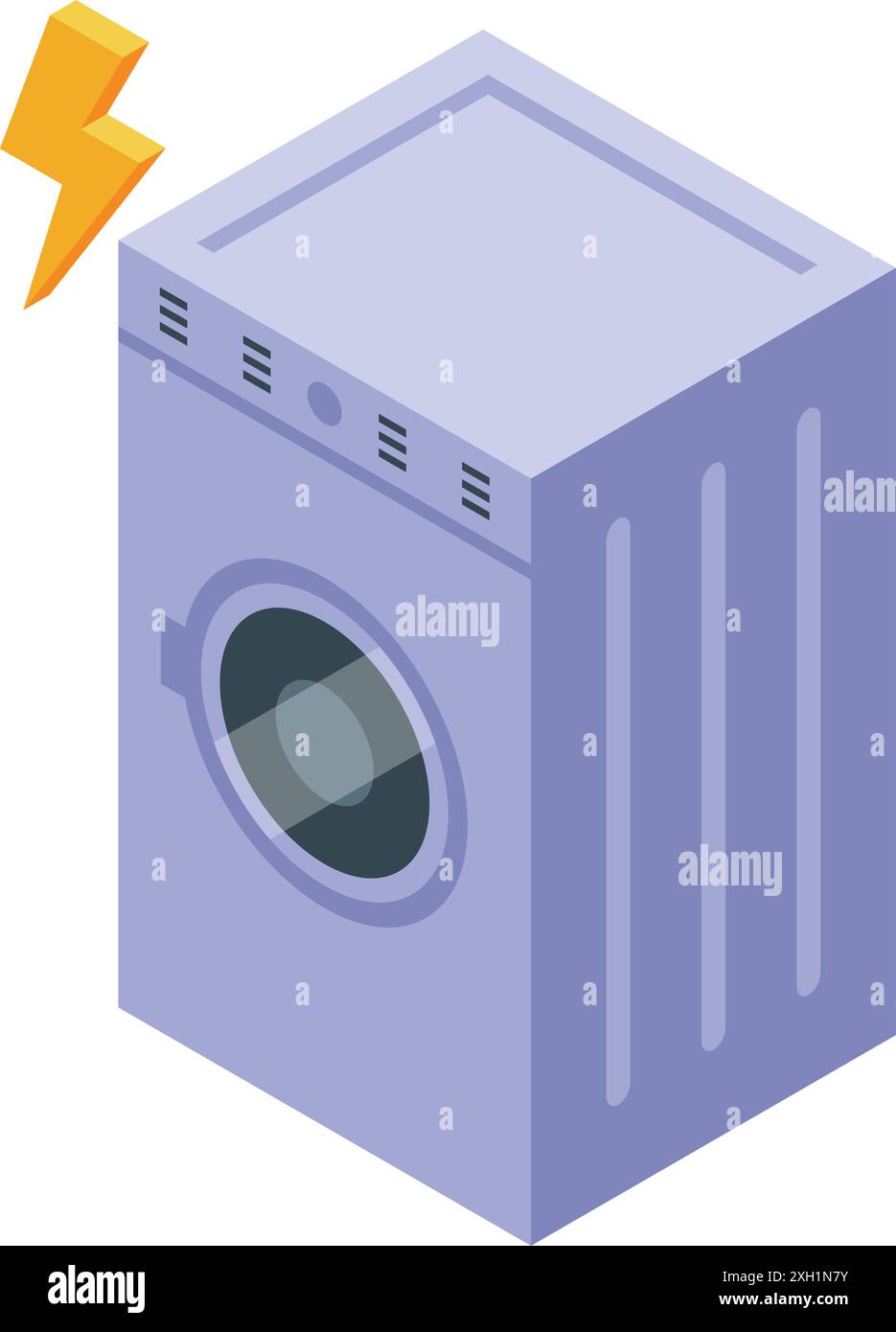 Modern washing machine is using electricity, representing energy ...