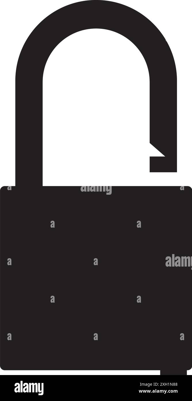 Vector icon concept padlock lock Black and White Stock Photos & Images ...