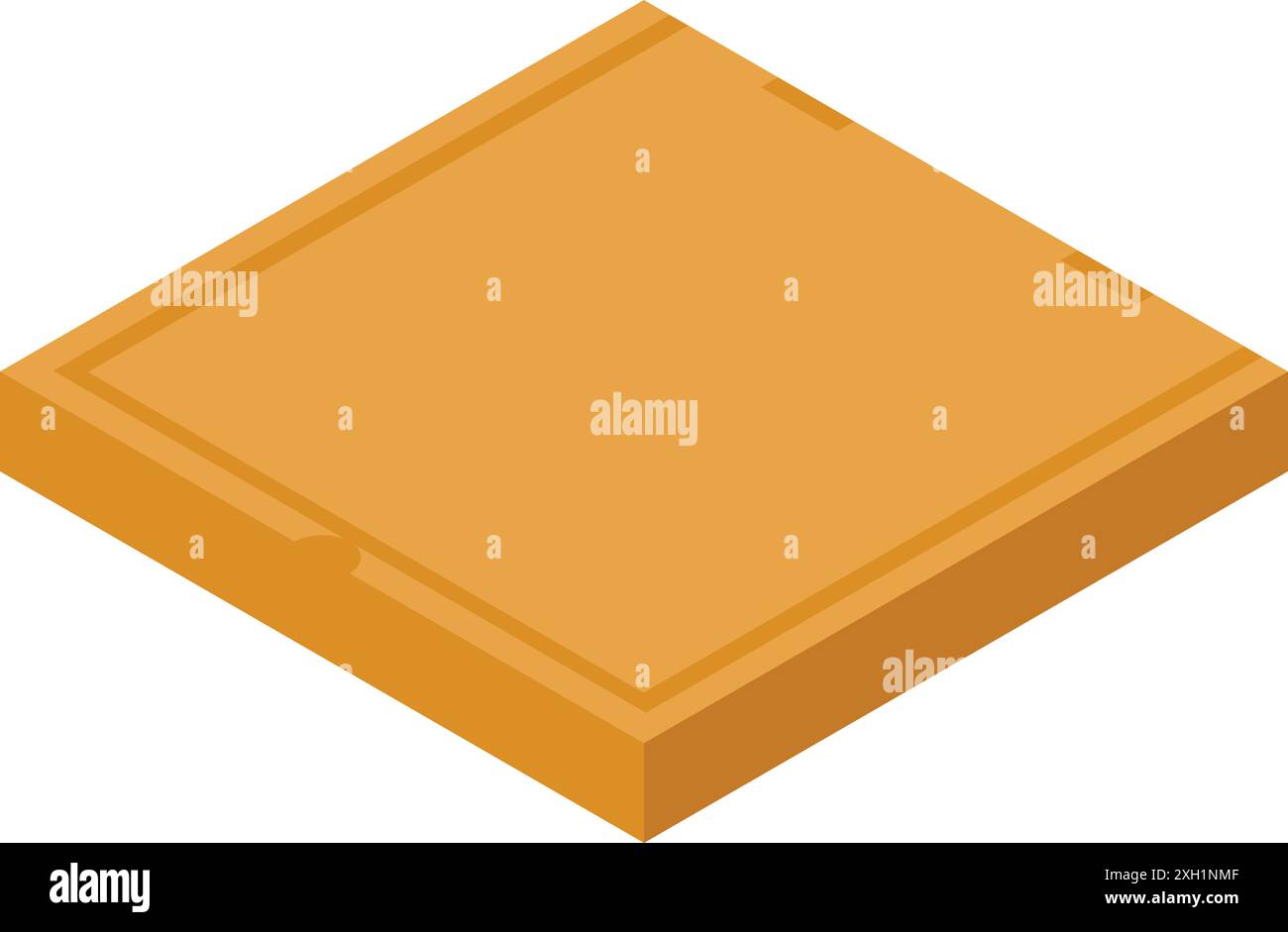 Closed empty square cardboard pizza box isometric view isolated on ...