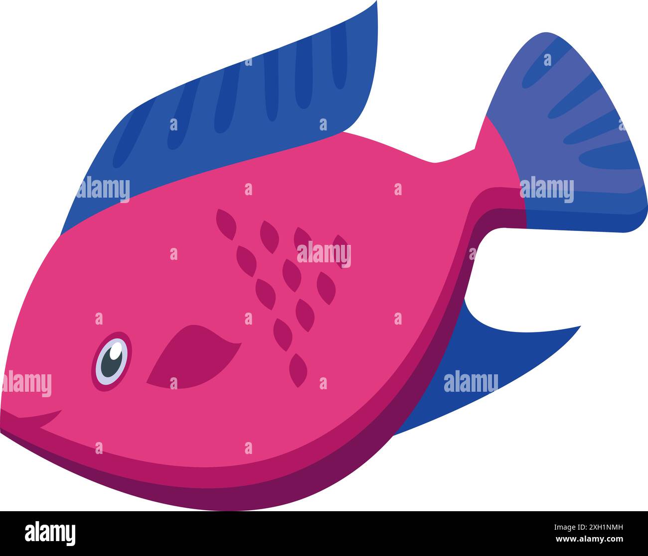 Pink fish with blue fins and tail swimming in water Stock Vector Image ...