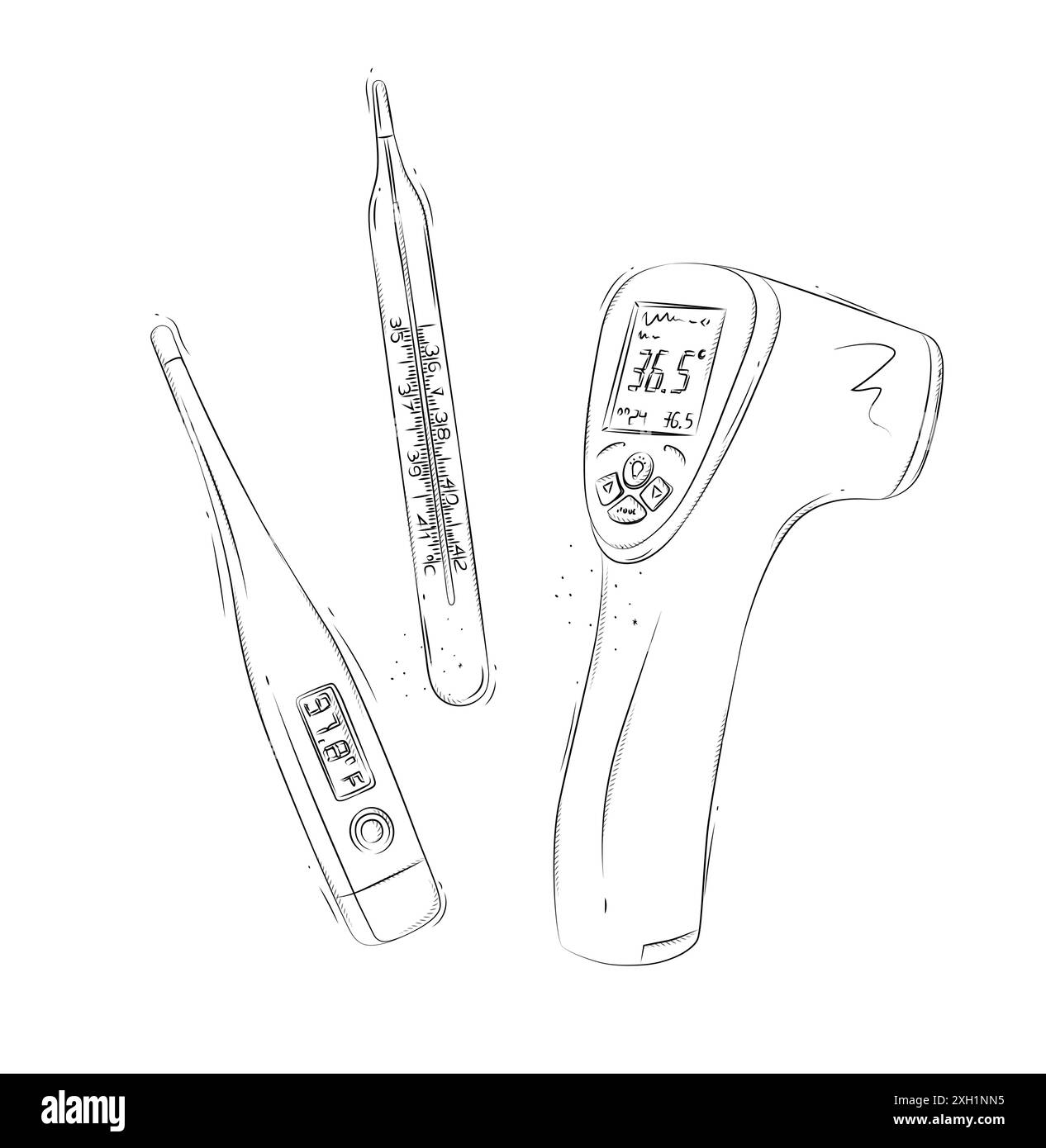 Electronic laser thermometer icon Black and White Stock Photos & Images ...