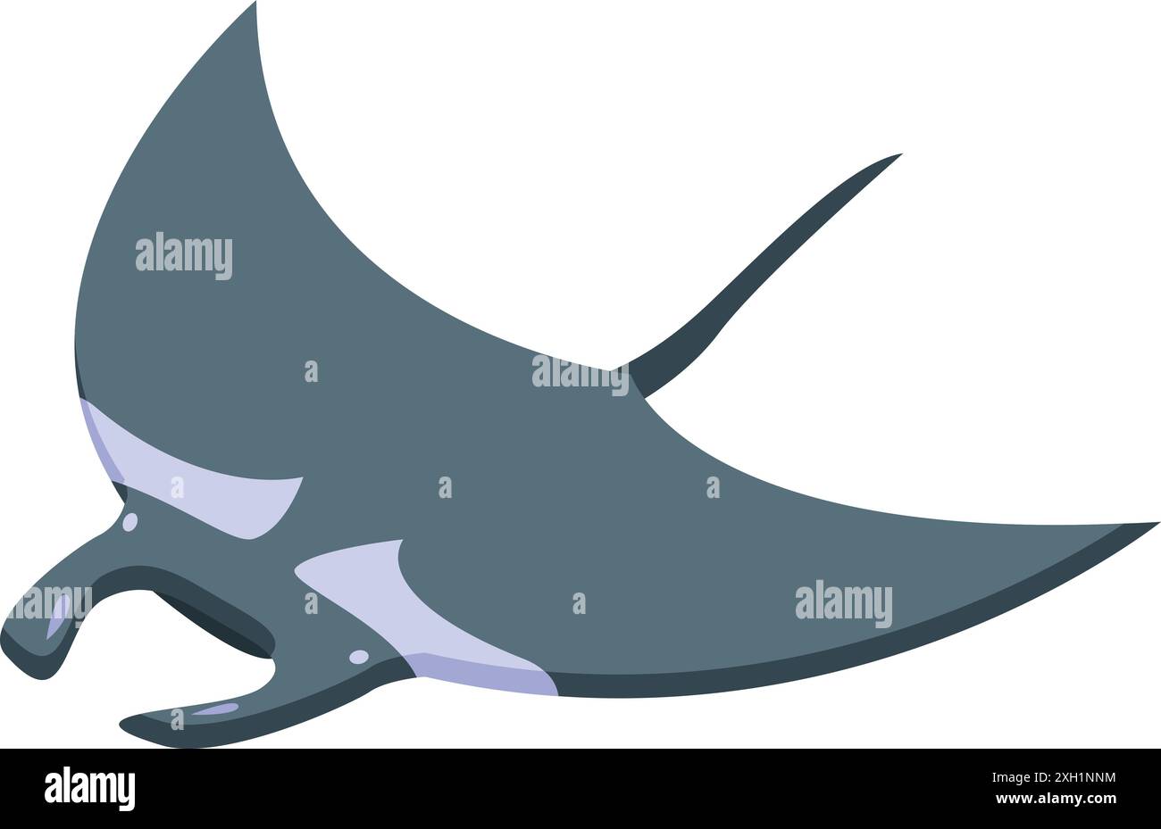 Illustration of a giant manta ray swimming gracefully in the ocean ...
