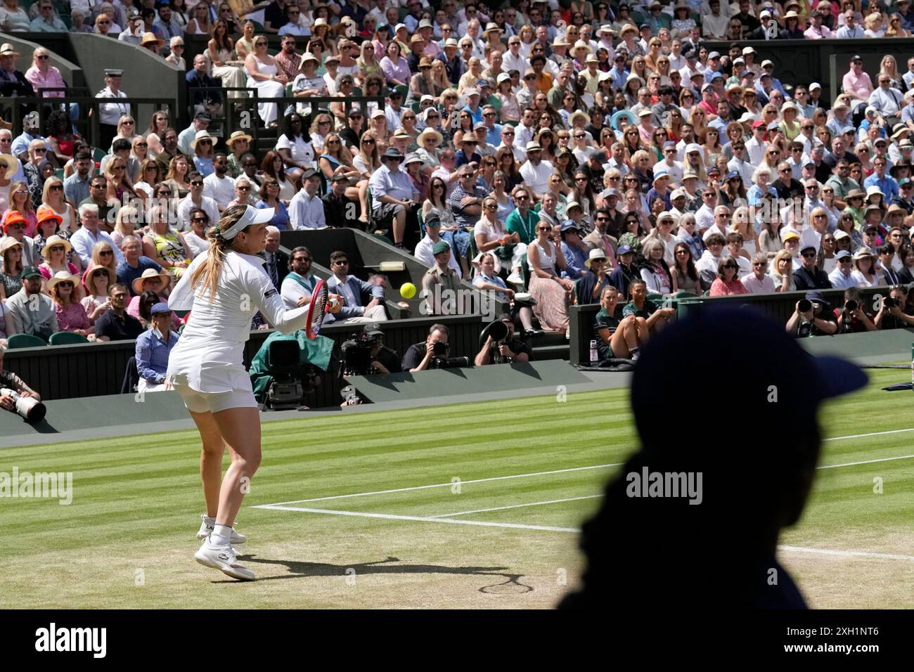 Donna Vekic of Croatia plays a forehand return to Jasmine Paolini of ...