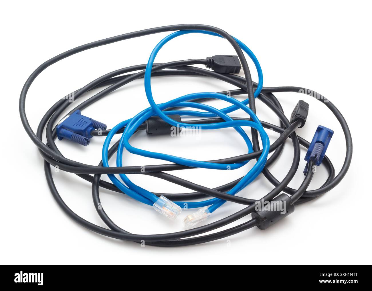 Tangled power cables on power hi-res stock photography and images - Alamy